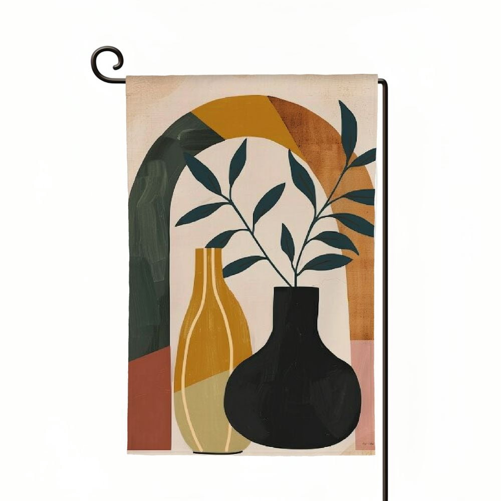 Feiri Mid Century Boho Terracotta Linen Garden Flag 12*18 for Home ...