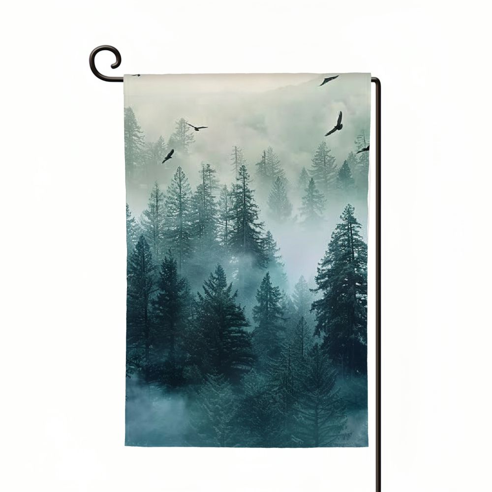 Feiri Misty Forests Trees Landscape Artwork Modern Art 12x18 Yard Flag ...