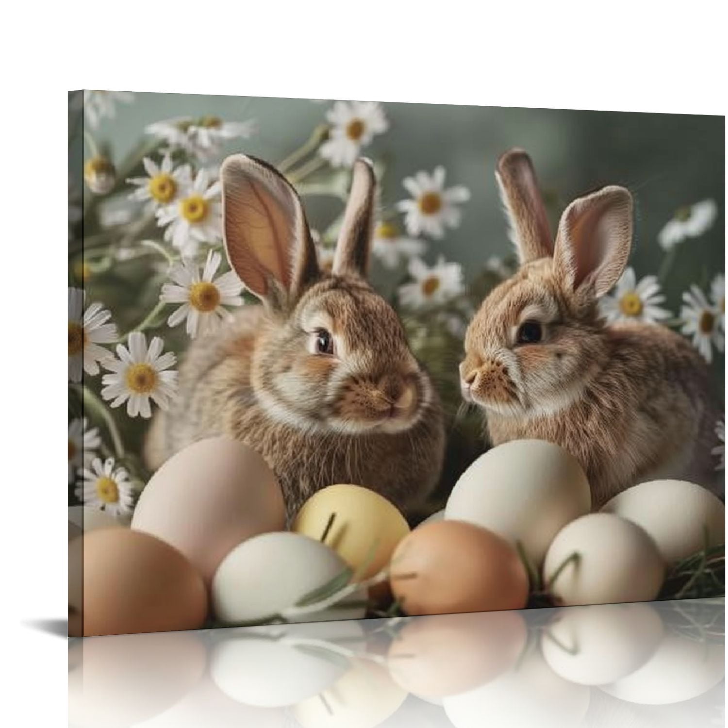Feiri Modern Wall Decor Poster Prints Bunny Easter Eggs Rabbit Canvas ...
