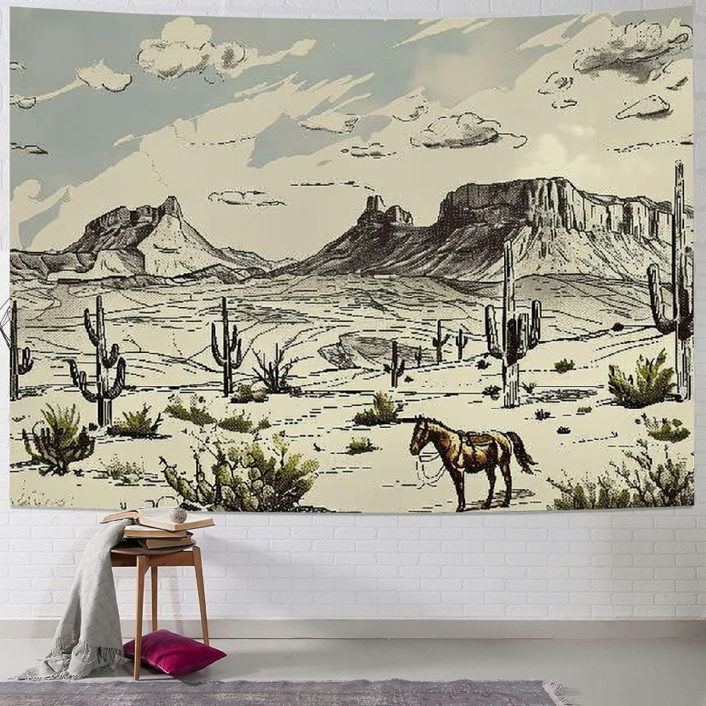CMMY Mountain Tapestry Wall Hanging Western American Wild West Desert ...