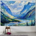 Feiri Nature Mountains Wall Tapestry for Bedroom Aesthetic, Blue Forest ...
