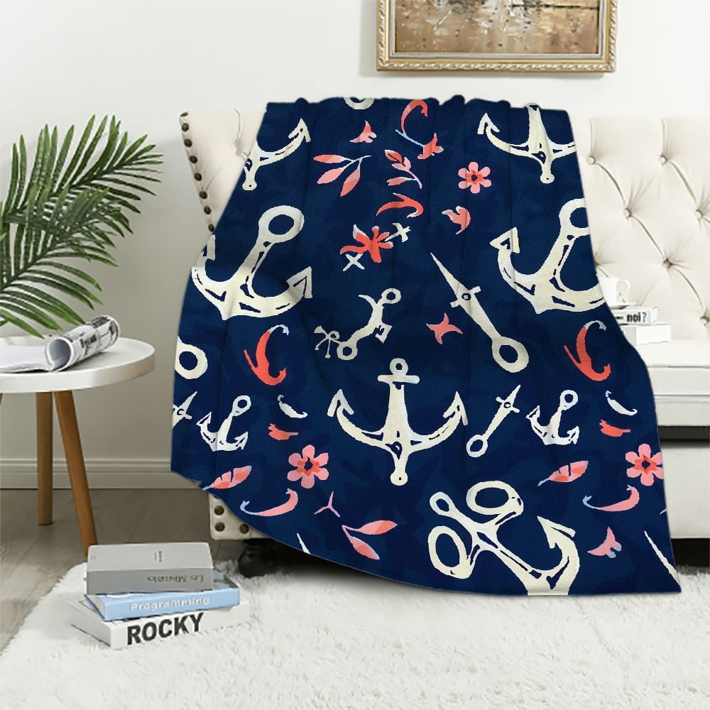 Feiri Nautical Anchor Blanket Gifts for Men Women Kids Boys Birthday ...