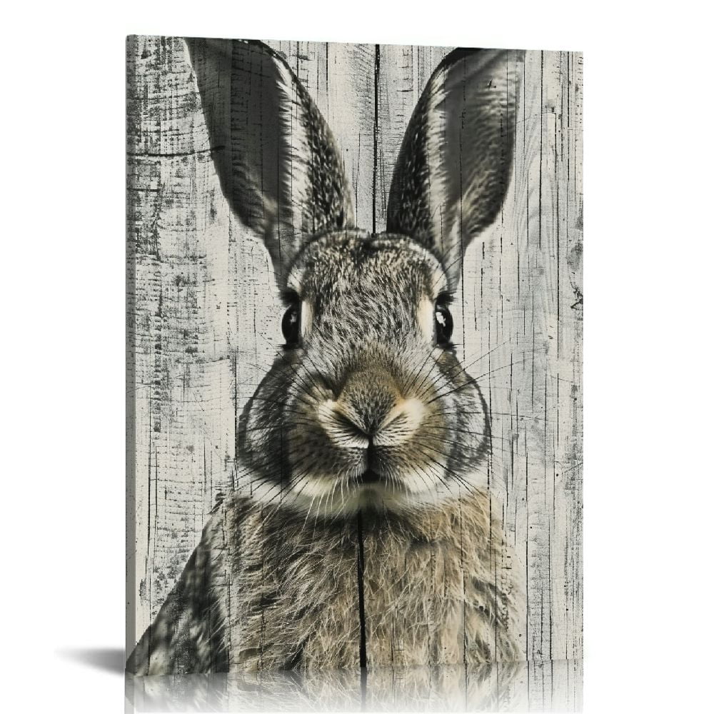Feiri Nursery Decoration Easter Bunny Canvas Wall Art Brown Cute Bunny ...