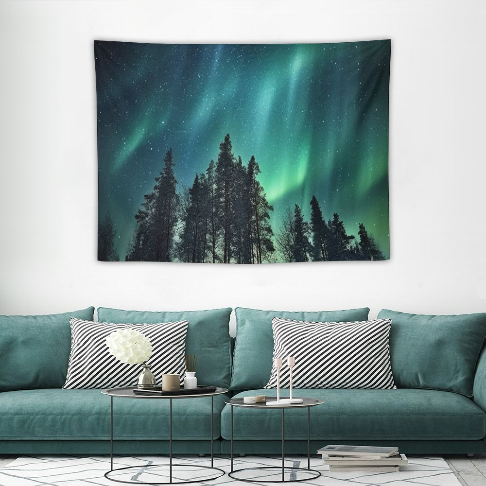 Feiri Outer Space Tapestry for Bedroom Aurora Borealis Tapestry Forest ...