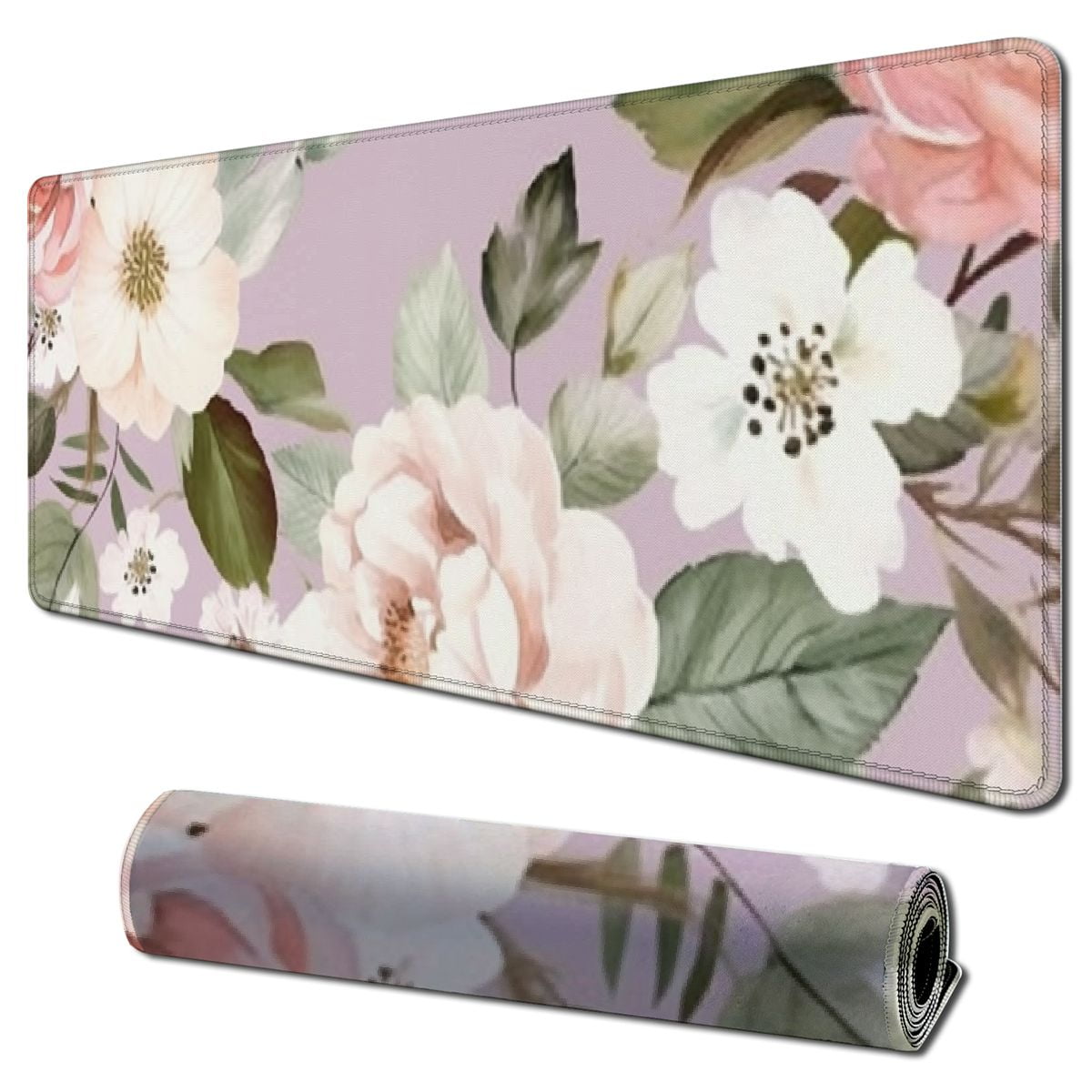 Feiri Pink Flowers Keyboard Pad PC Gaming Desk Mat Desk Mouse Pads ...