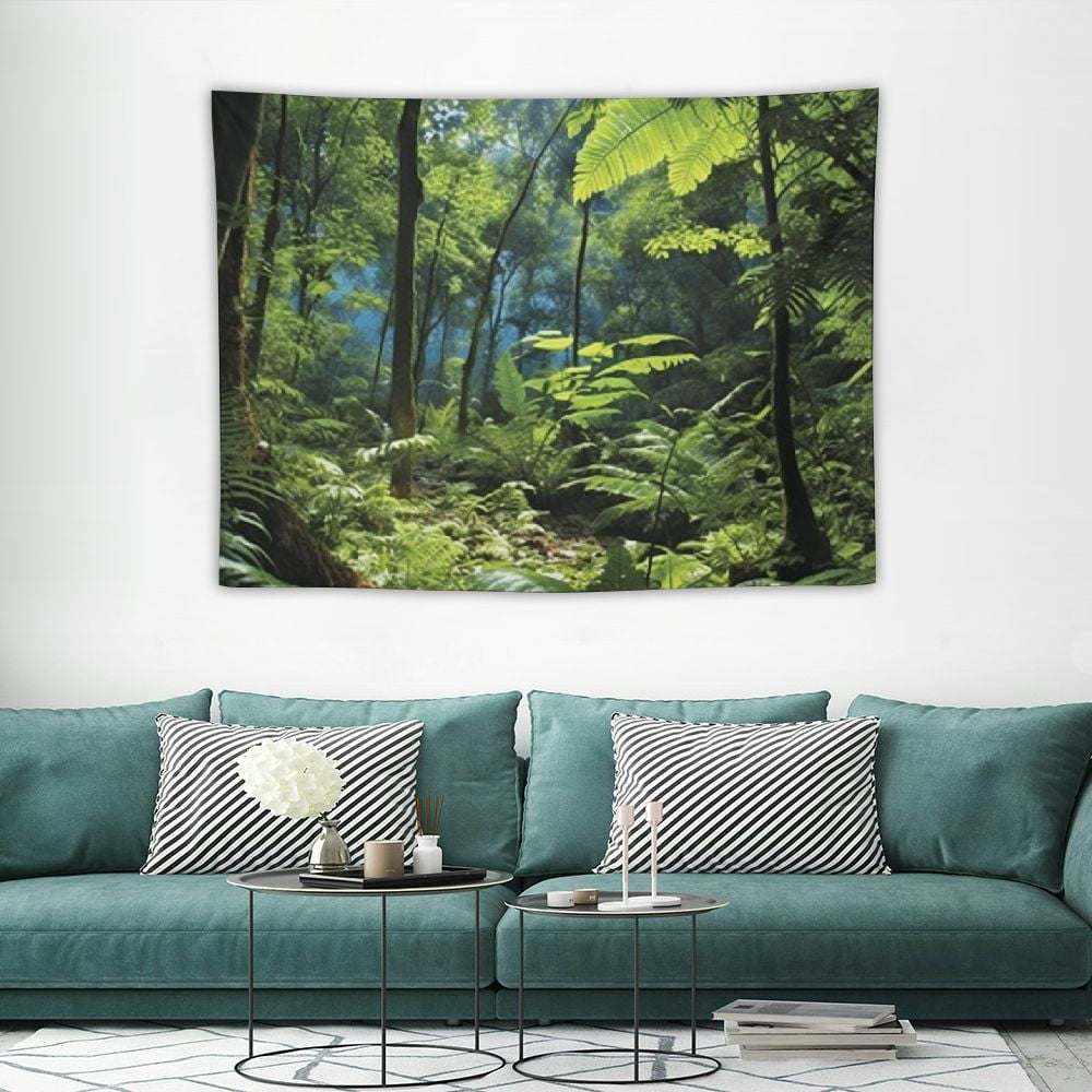Feiri Plant Tapestry, Green Jungle Untouched Nature Environmental ...
