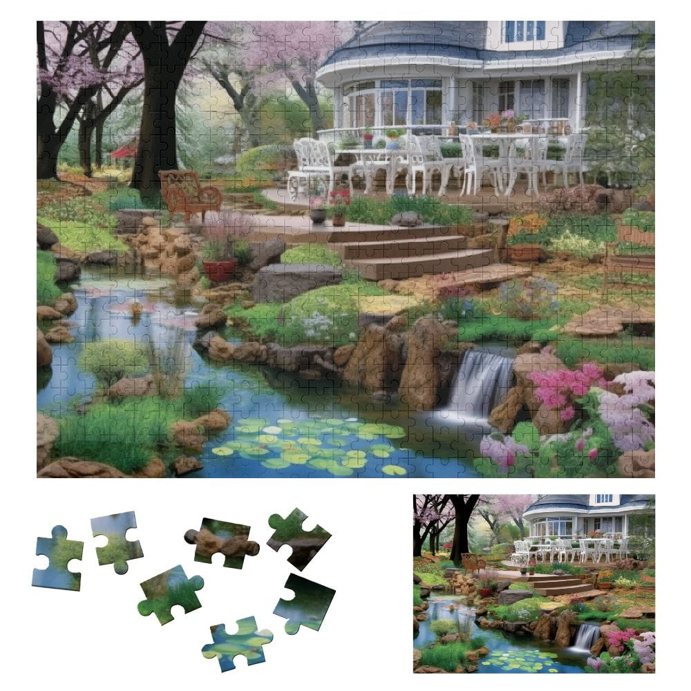 Feiri Pond Garden House Wooden Jigsaw Puzzle Horizontal Impossible ...