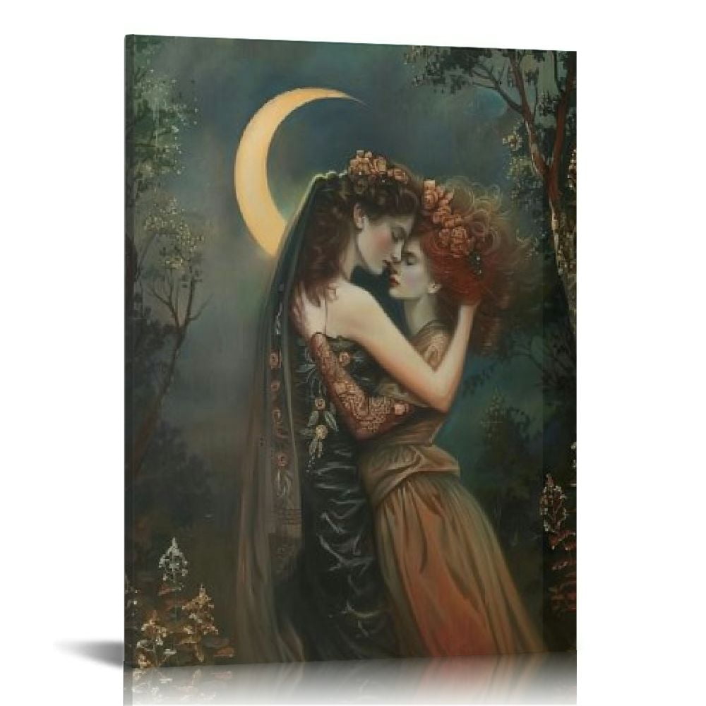 Feiri Poster Hades And Persephone Kissing in The Moonlight Art Modern Wall Decor Wall Art Canvas ...