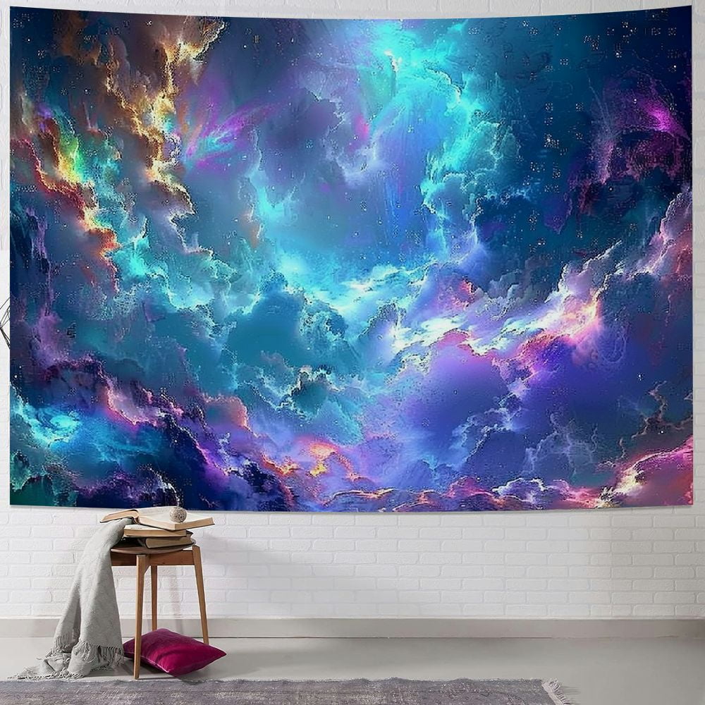 Feiri Psychedelic Tapestry Colourful Cloudy Pattern Tapestries Blue ...