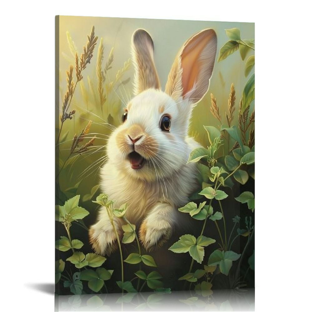 Feiri Rabbit Cartoon , Cute Rabbit Poster, Kids Room Canvas Wall Decor ...