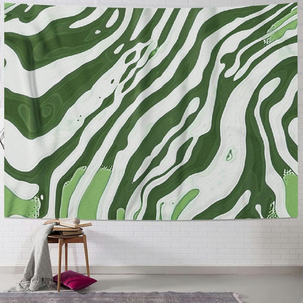 Feiri Sage Green Tapestry Aesthetic Vintage Swirl Tapestry Wall Hanging ...
