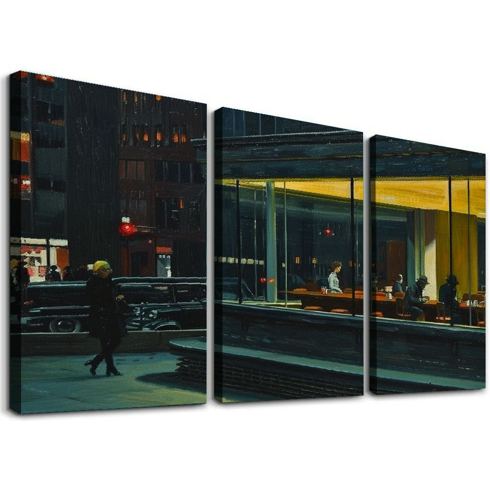 Feiri Simulation Texture Classic Nighthawks Diner Urban Streetscape ...