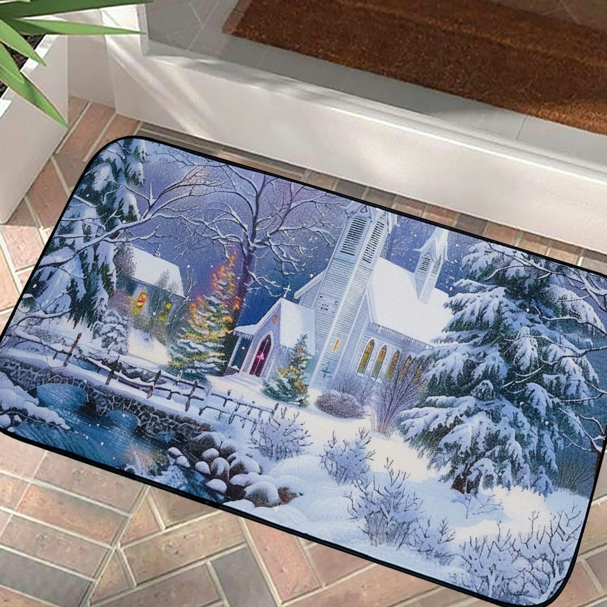 CMMY Snow Stream Square Door Mat Indoor/Outdoor/Bathroom Mats for Home ...