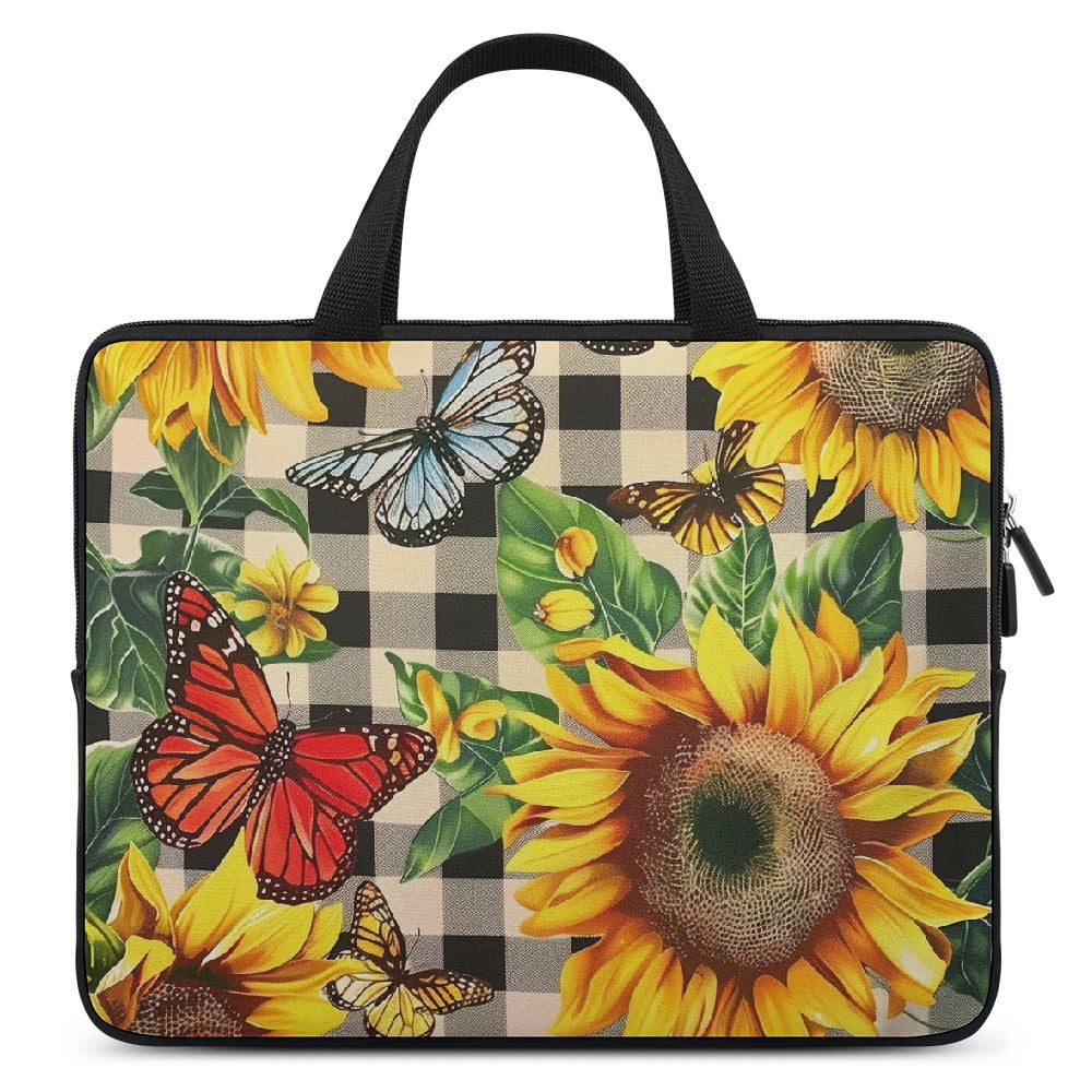 Feiri Sunflowers Butterflies Laptop Handle Bag Diving Fabric Computer ...