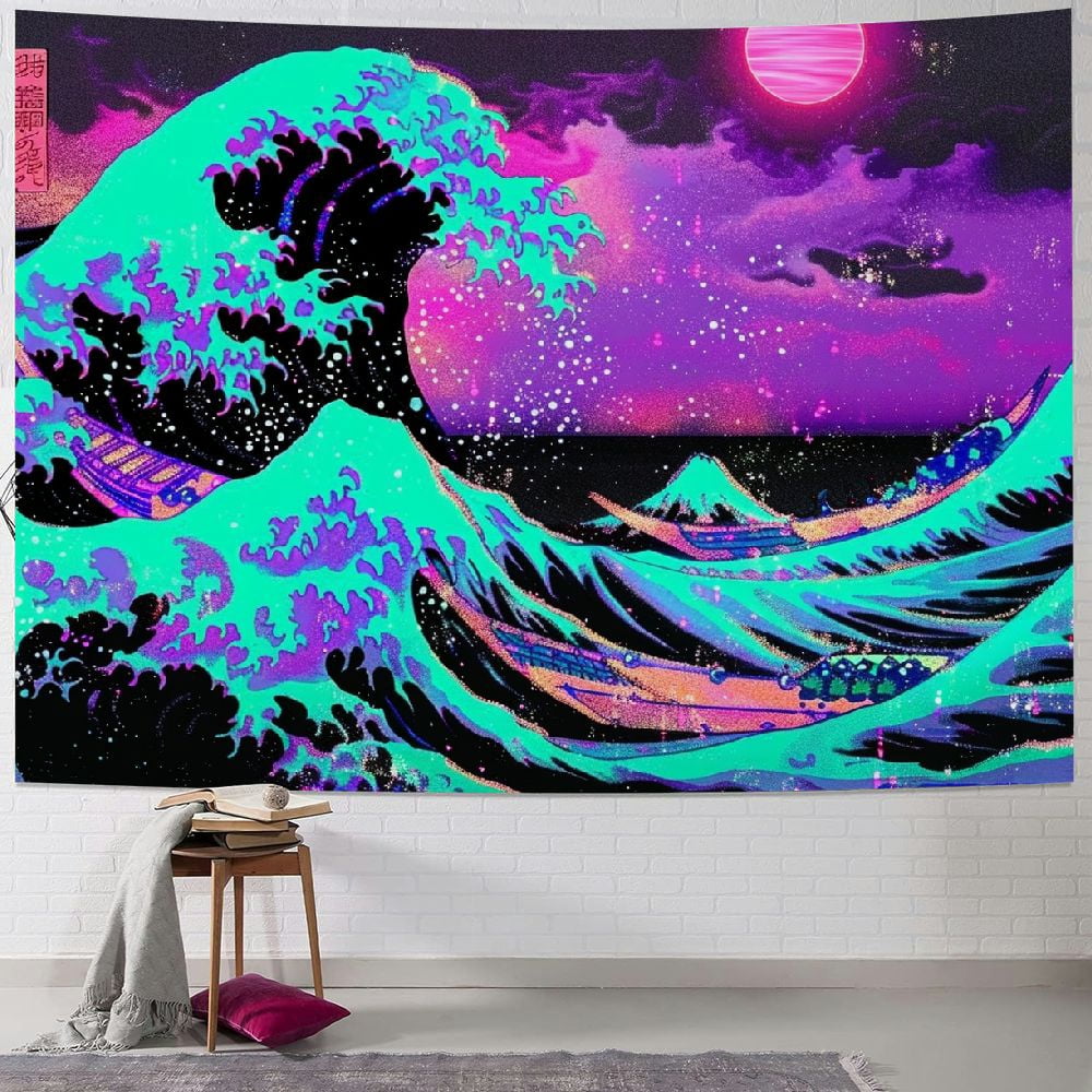 Feiri Tapestry for Bedroom Ocean Great Wave Tapestries Aesthetic ...