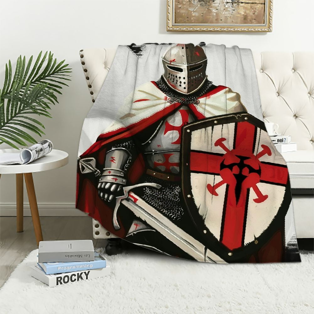 Feiri Throw Blanket for Couch Sofa or Bed, Shield Knight Templar Soft ...