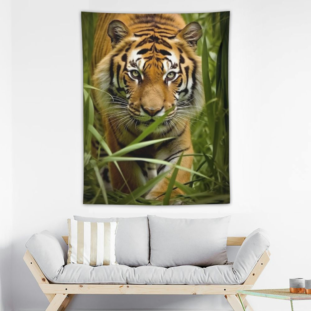 Feiri Tiger Bamboo Forest Tapestry Jungle King Animals Wall Hanging ...