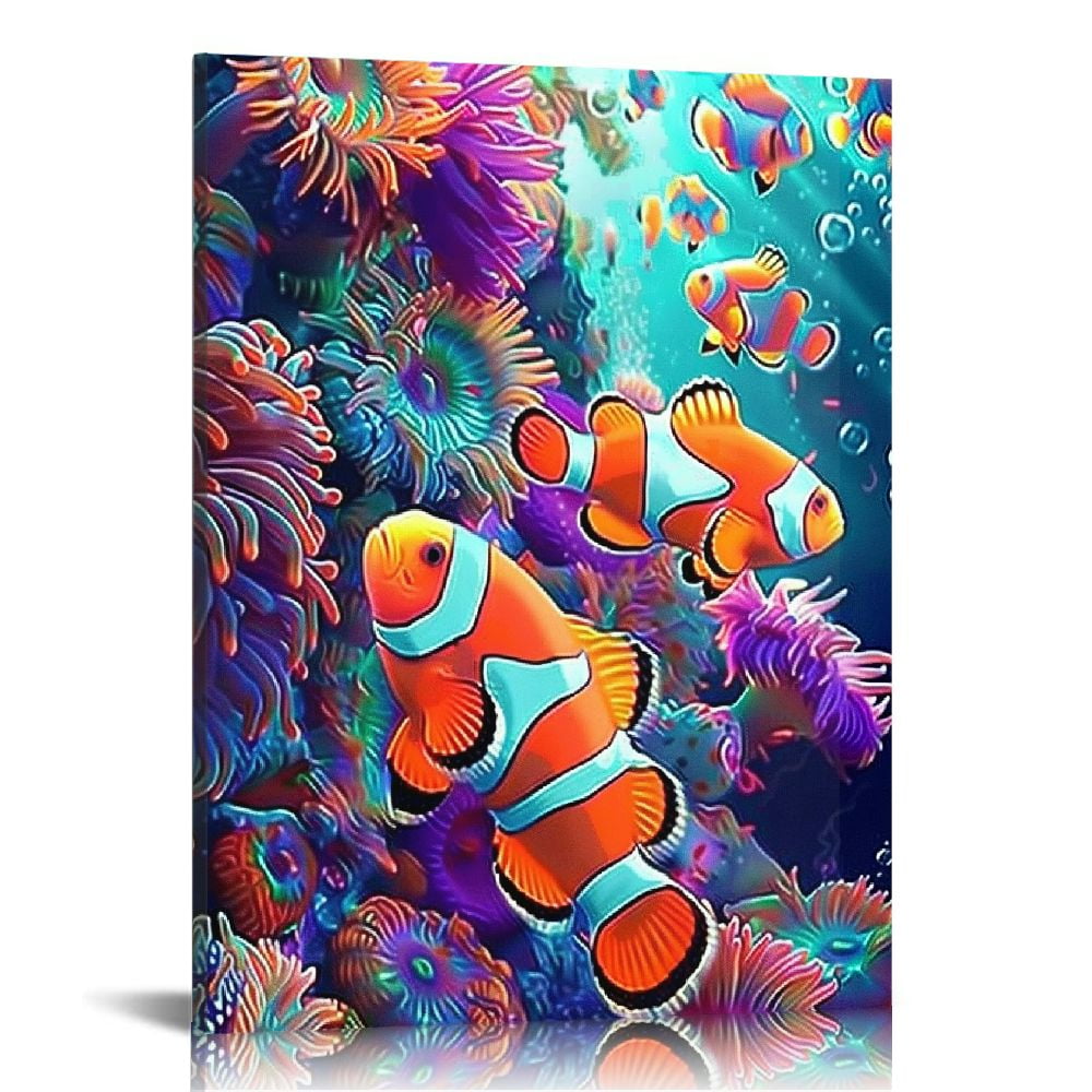 Feiri Toddler Education Cute Pets Beautiful Clownfish Canvas Prints ...