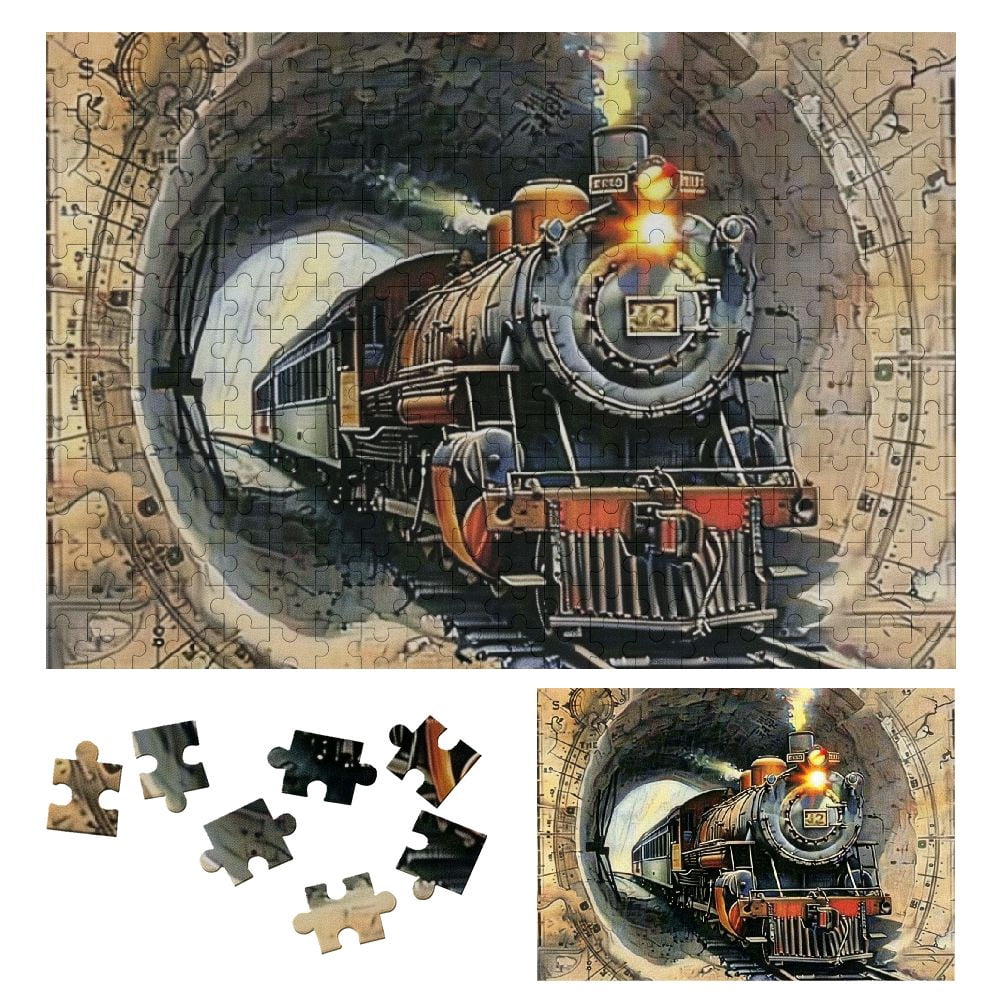 Feiri Train Tunnel Map Wooden Jigsaw Puzzle Challenging Difficult Wood ...
