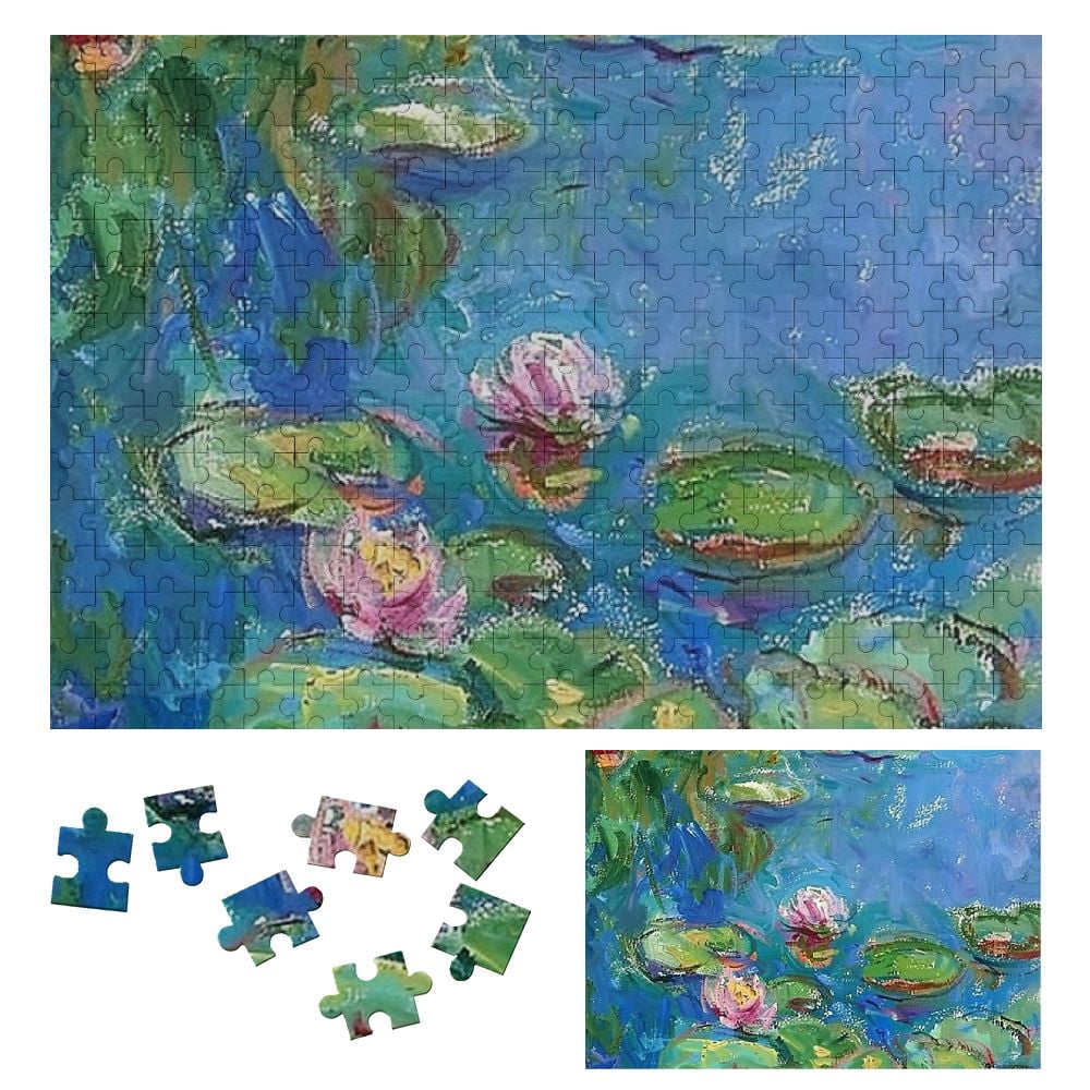 Feiri Vintage Lotus Water Lily in Lake Water Wooden Jigsaw Puzzle ...