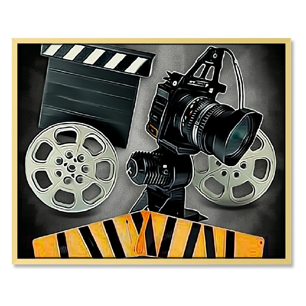 Feiri Vintage Movie Theater Wall Decor Filmmaking Clapper Board Popcorn ...
