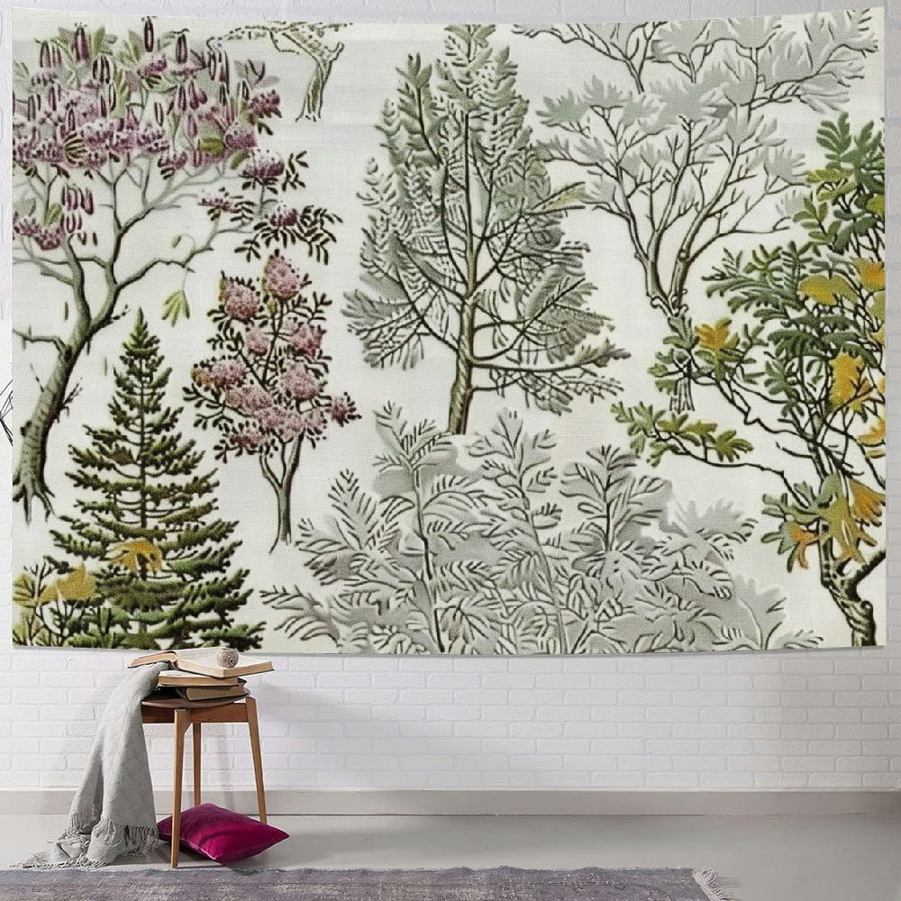 Feiri Vintage Trees of Life Tapestry Plants Leaves and Flower Tapestry ...