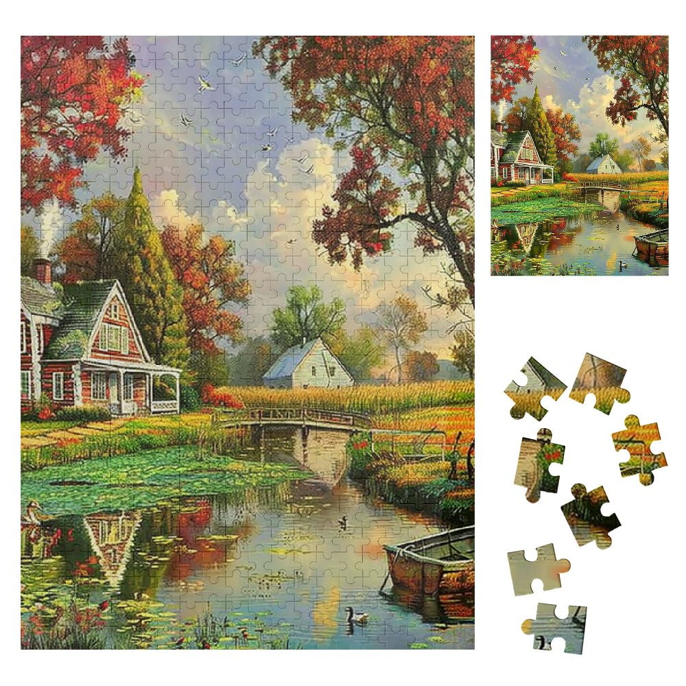 Feiri Water House Boat Vertical Impossible Wooden Puzzles 500PCS ...