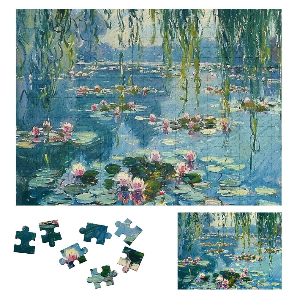Feiri Water Lilies Willow Branches Pond Wooden Jigsaw Puzzle ...