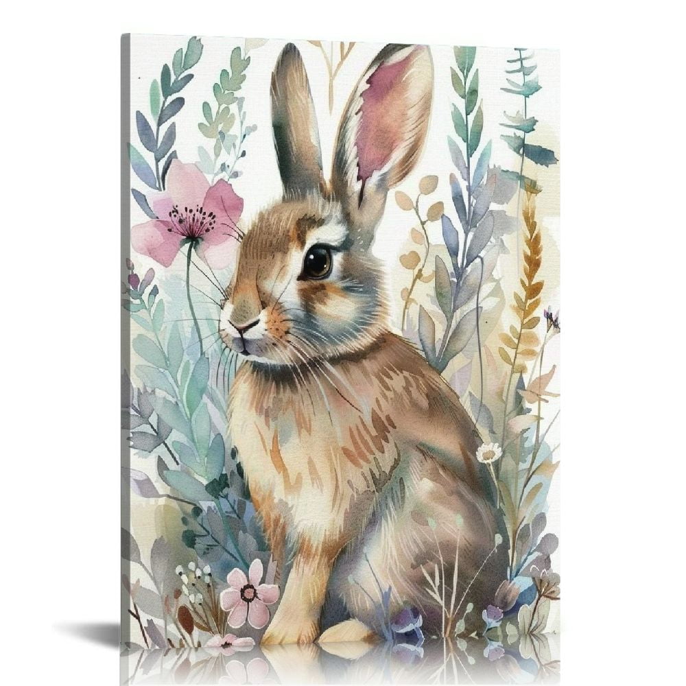 Feiri Watercolor Rabbit Canvas Prints Wall Art Posters Artwork ...