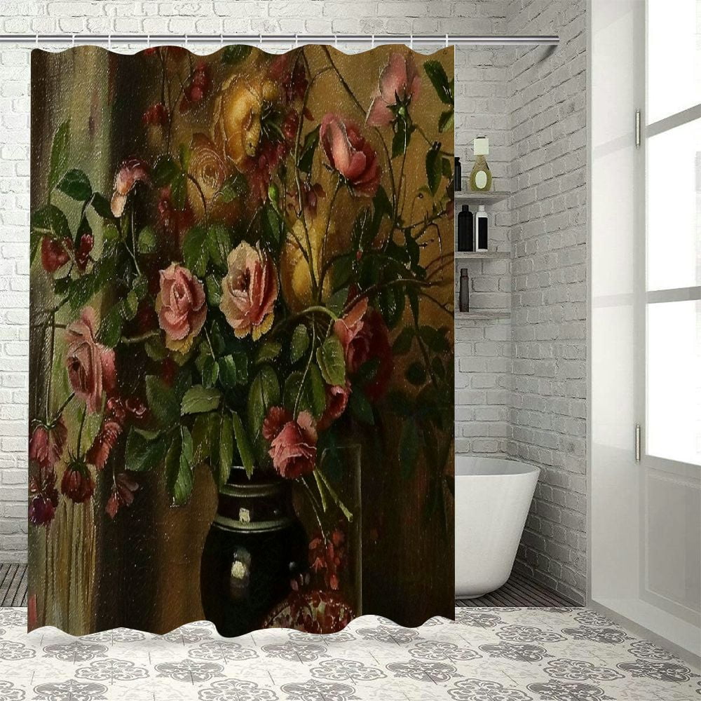 CMMY Waterproof Shower Curtain, Chic Modern Bathroom Decor, Vintage Art ...