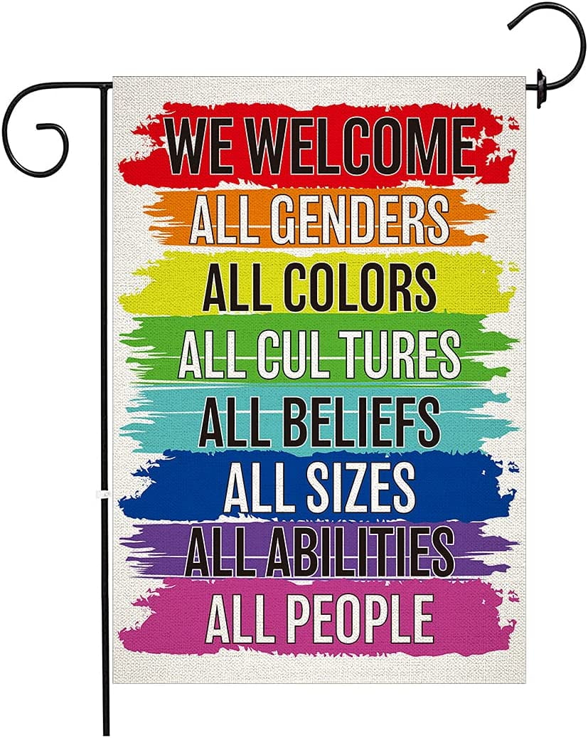 Feiri We Welcome All People Garden Flag LGBT BLM Feminist Disability ...