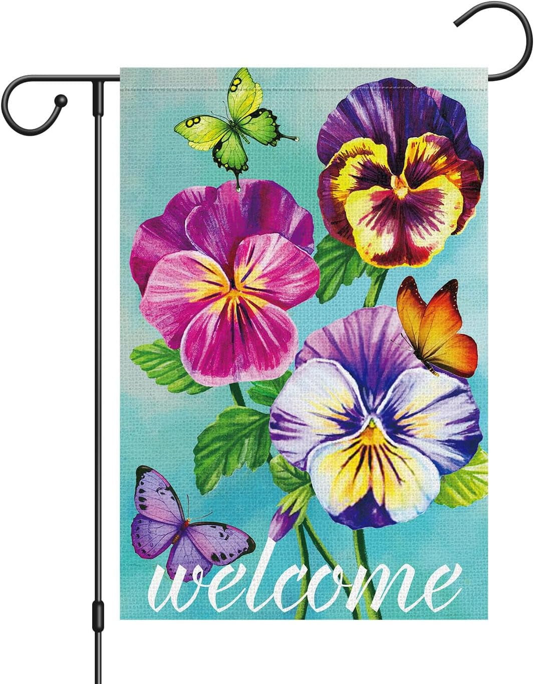 Feiri Welcome Spring Garden Flag 12x18 Double Sided Vertical Burlap ...