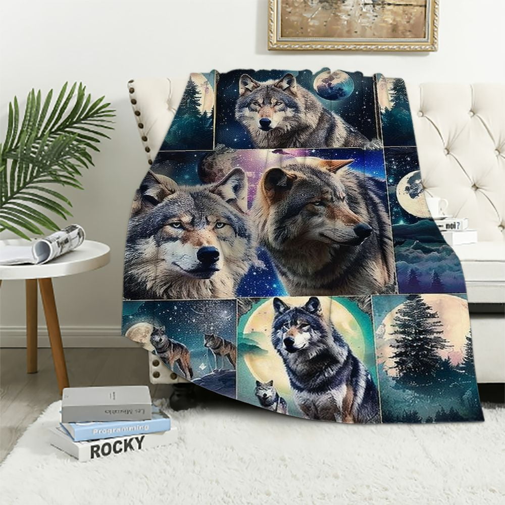 Feiri Wolf Blanket,Wolf Gifts for Men Throw Blanket, Wolf Gifts for ...