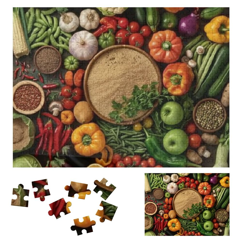 Feiri Wooden Jigsaw Puzzle Vegetables Fruits Food Art Challenging ...