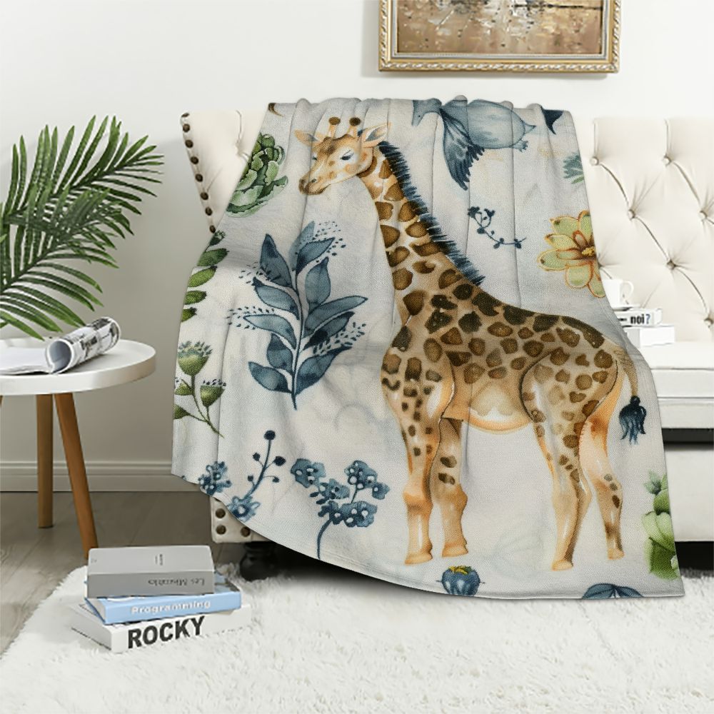 Feiri Woodland Animals Sherpa Blanket for Kids Toddlers Cute Rabbit Fox ...