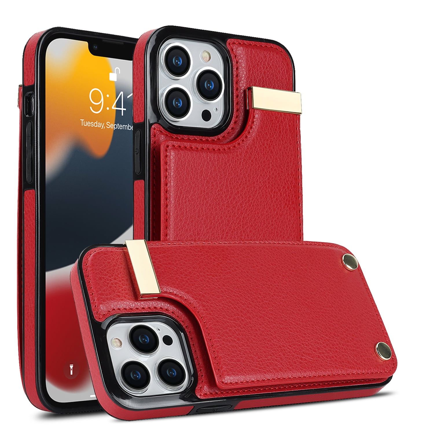 Feishell for Apple iPhone 14 6.1 inch Back Wallet Case with Back ...