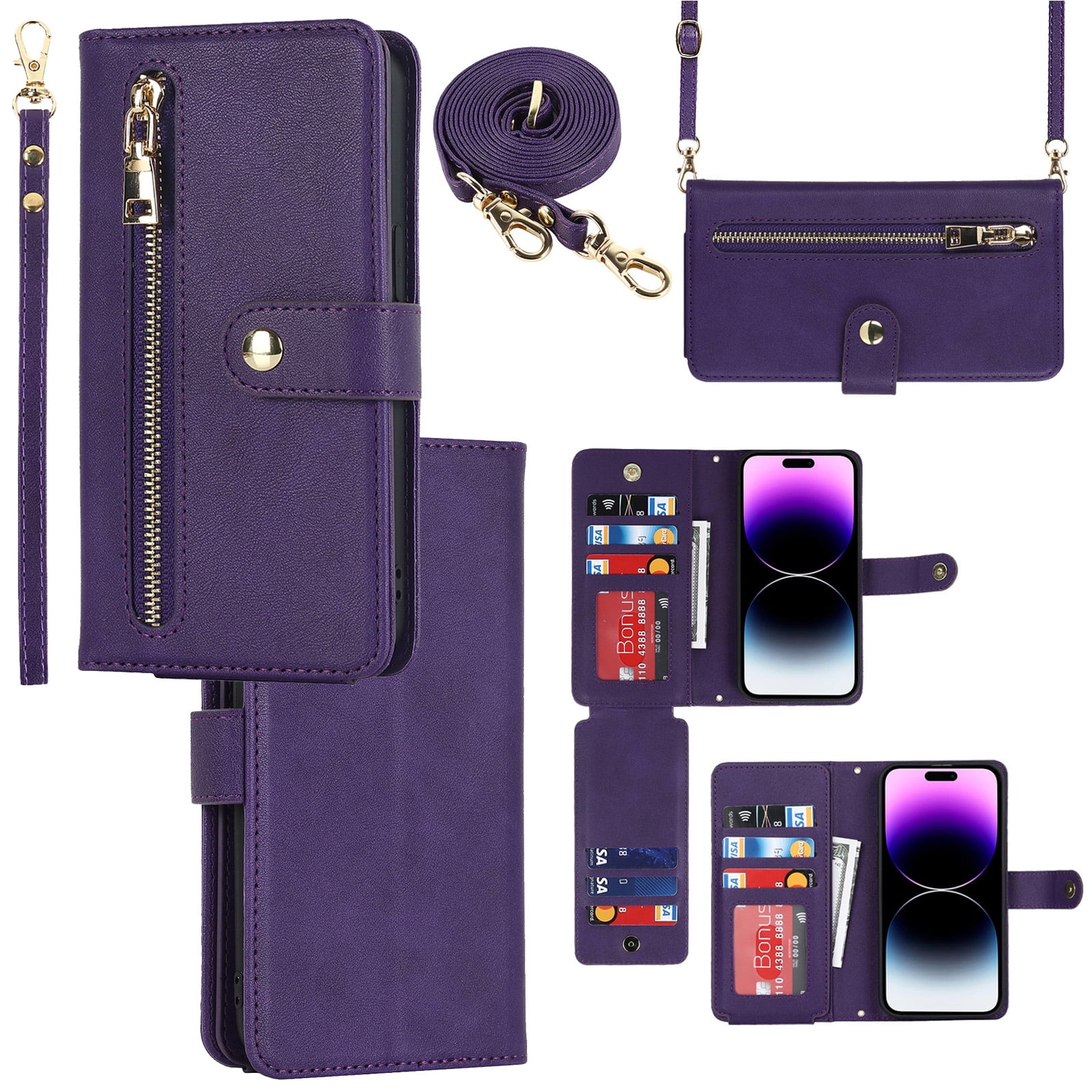 Feishell iPhone 11 Wallet Case, RFID Blocking, Zipper Phone Case ...