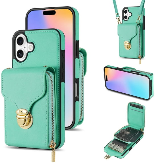 Feishell Crossbody Wallet Case for iPhone 16e with Detachable Shoulder ...