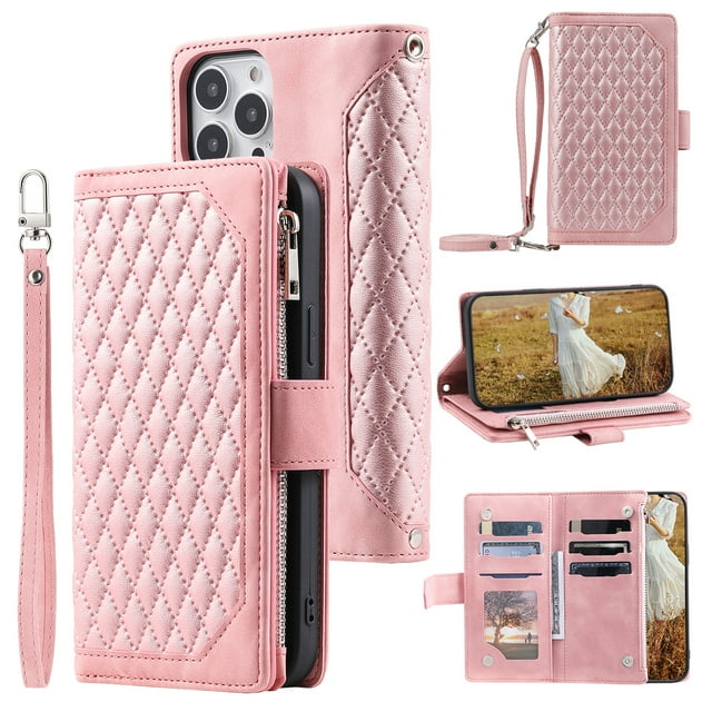 Feishell Crossbody Wallet Phone Case For Iphone 15 Pro Max Luxury Pu