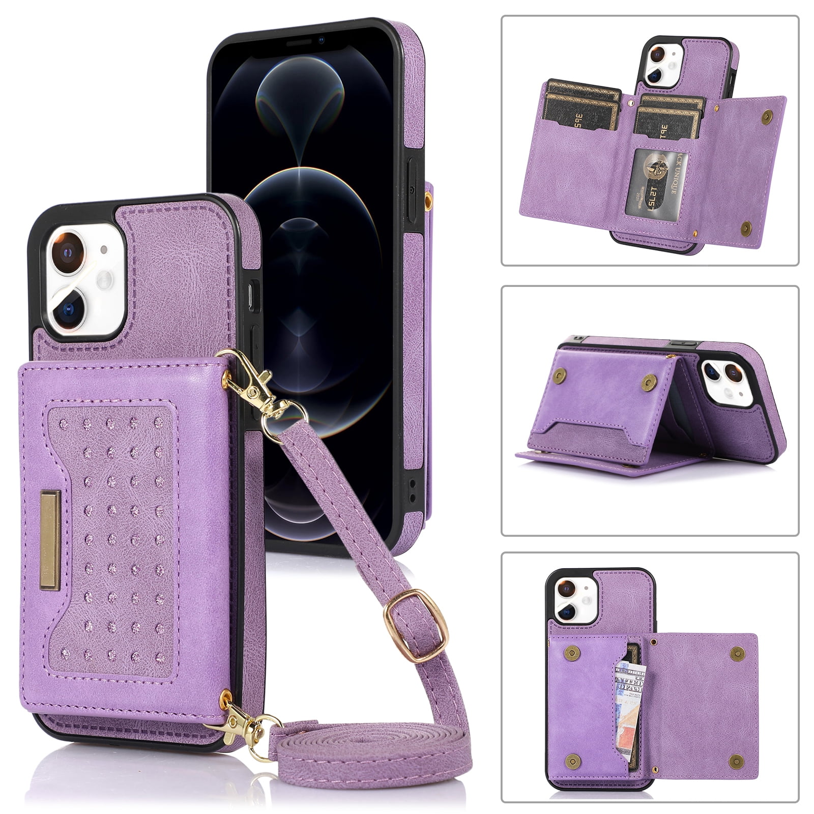 Feishell Crossbody Wallet Women Case for iPhone 12 mini,[RFID Blocking ...