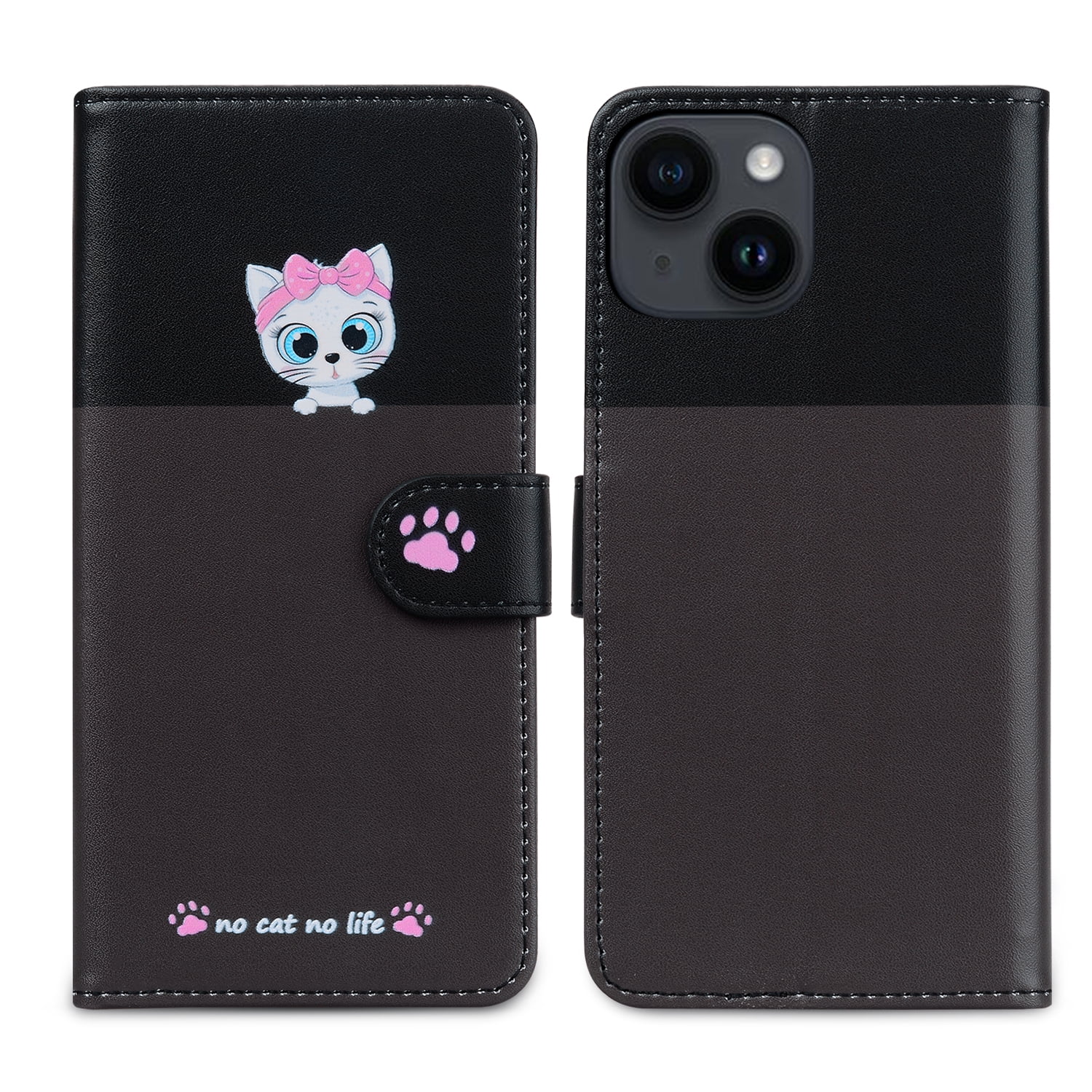 Feishell Cute Animal Pattern Wallet Phone Case for iPhone 15,Color ...