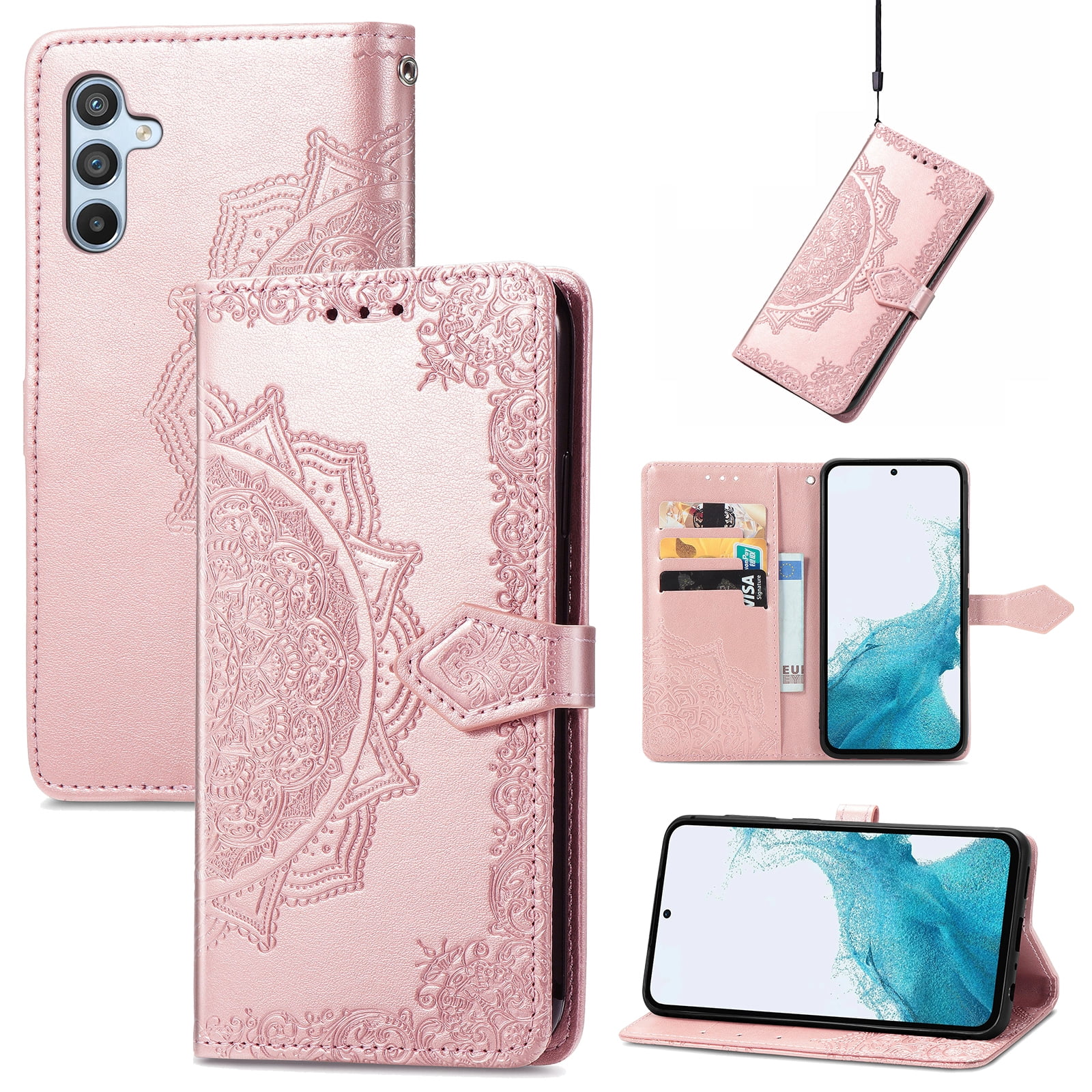 Feishell Embossed PU Leather Wallet Phone Case for Samsung Galaxy A54 5G 6.4 inch,Full ...