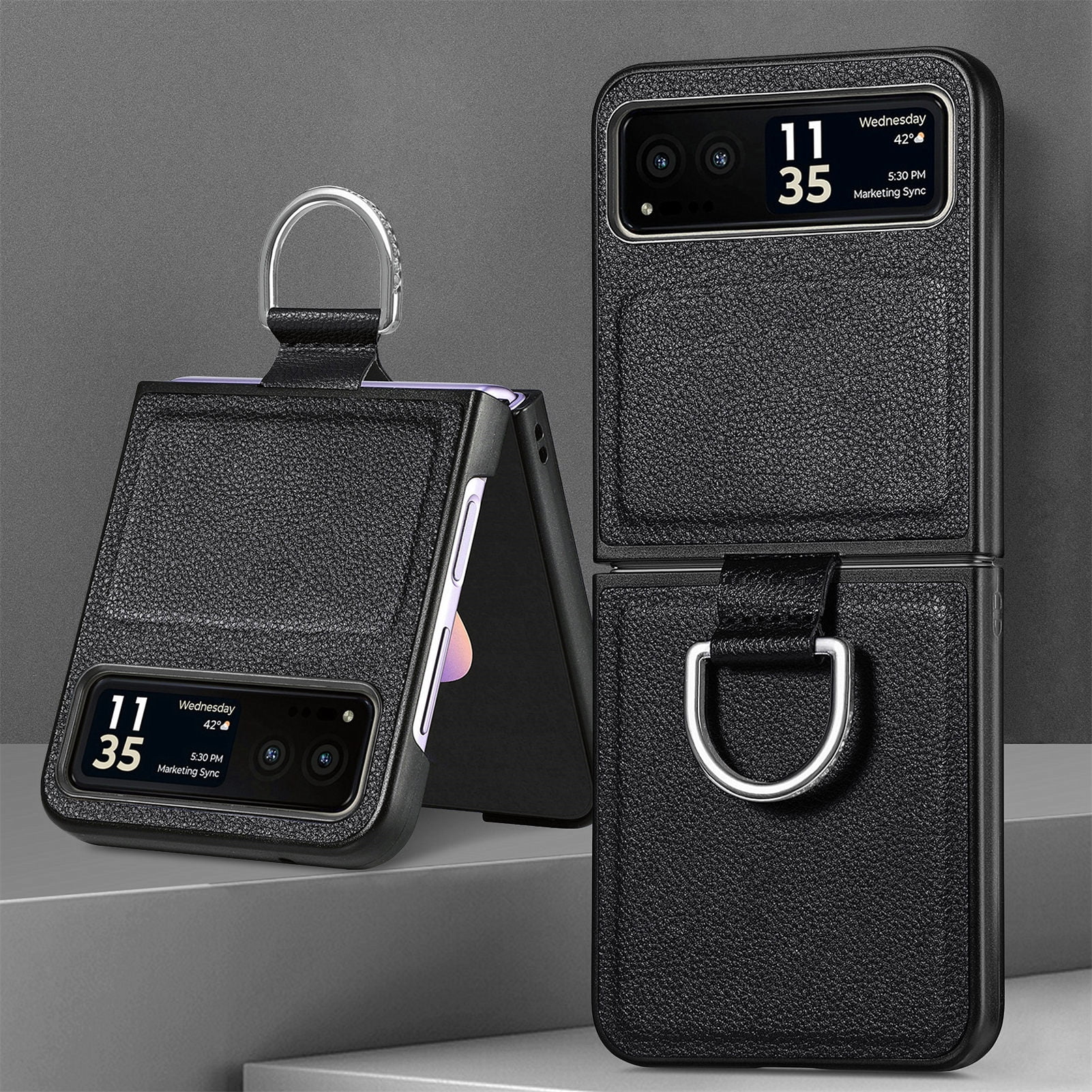Feishell Motorola Razr 40 Case, Slim Lightweight Shockproof PU Leather ...
