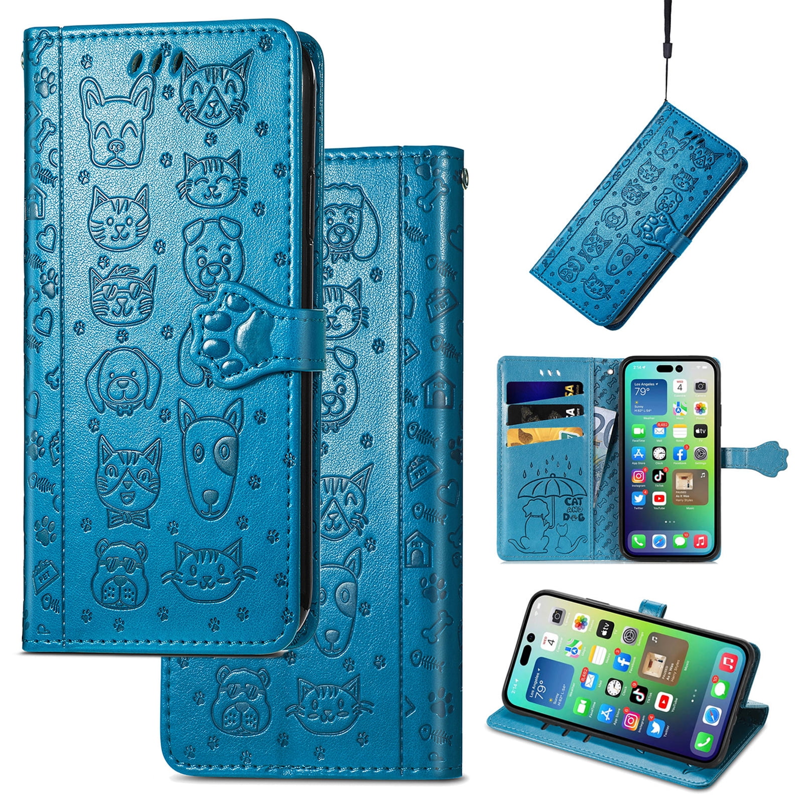 Feishell for Nothing Phone (1) Cartoon Cute Wallet Case, Cat Dog Style ...