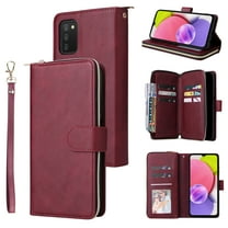 Feishell for Samsung Galaxy A03s Wallet Case with Wrist Strap,Premium PU Leather Zipper Pocket ...