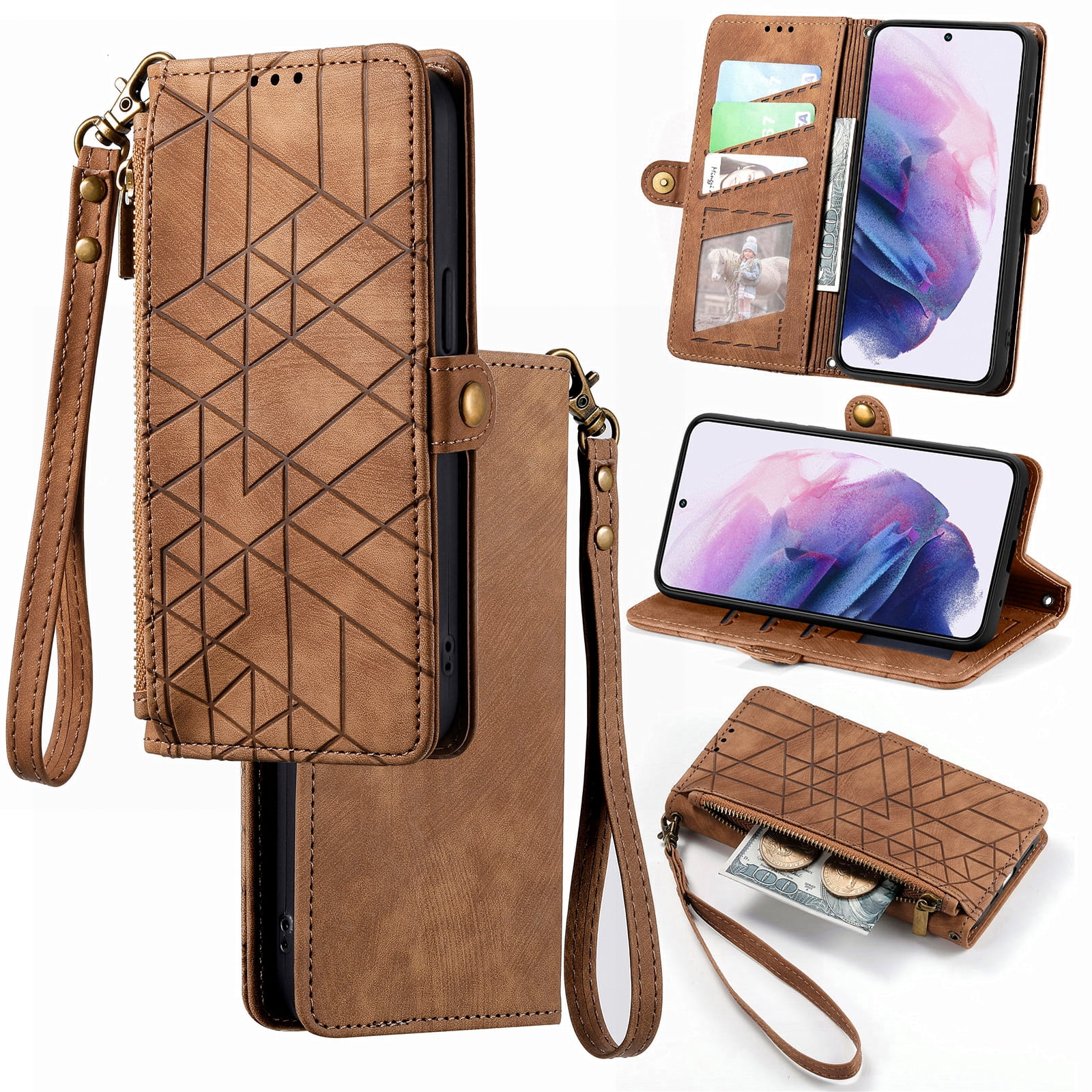 Feishell for Samsung S20 Plus Case Wallet, Retro High Quality Zipper ...