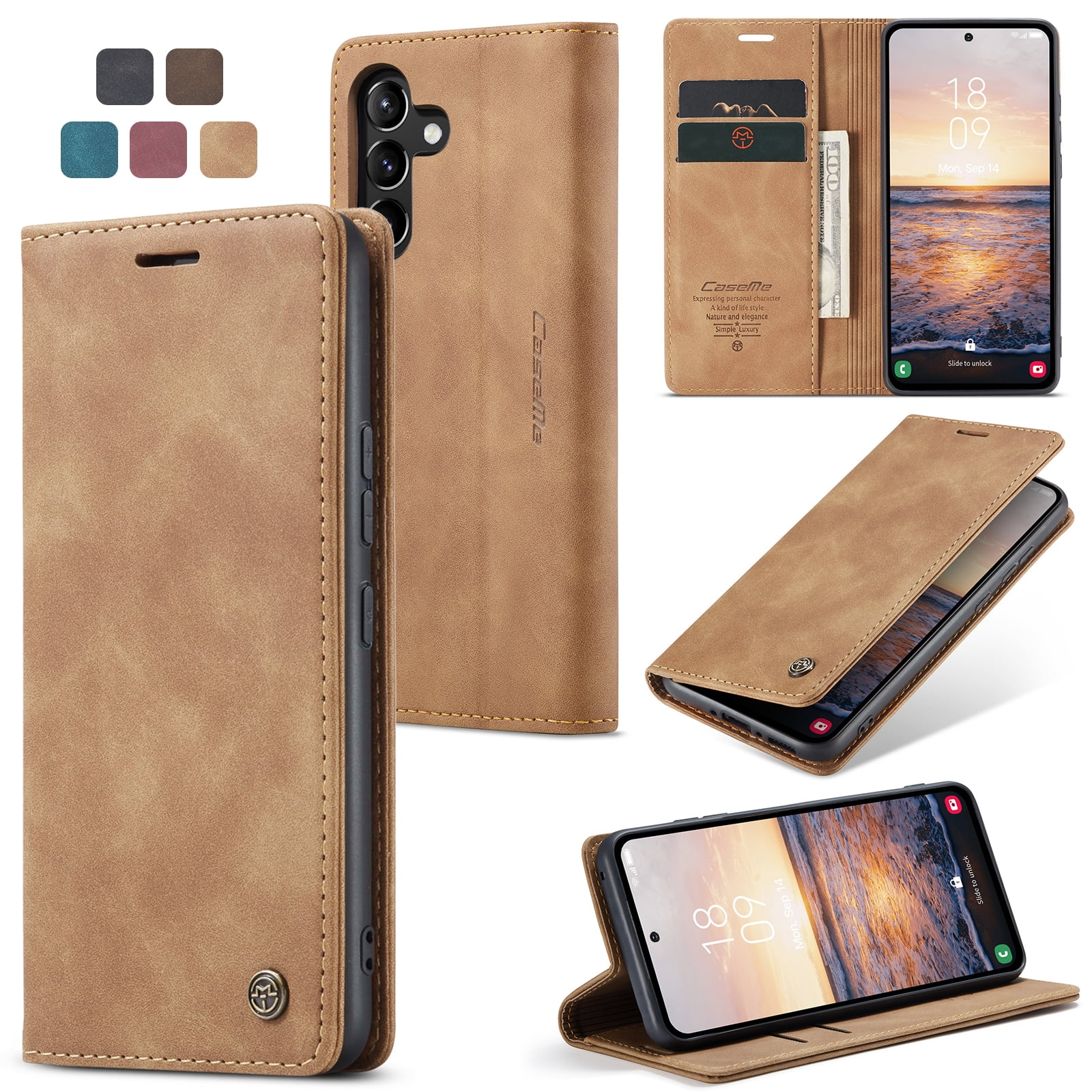 Feishell Slim Wallet Phone Case for Samsung Galaxy A54 5G 6.4 inch,Premium PU Leather Magnetic ...