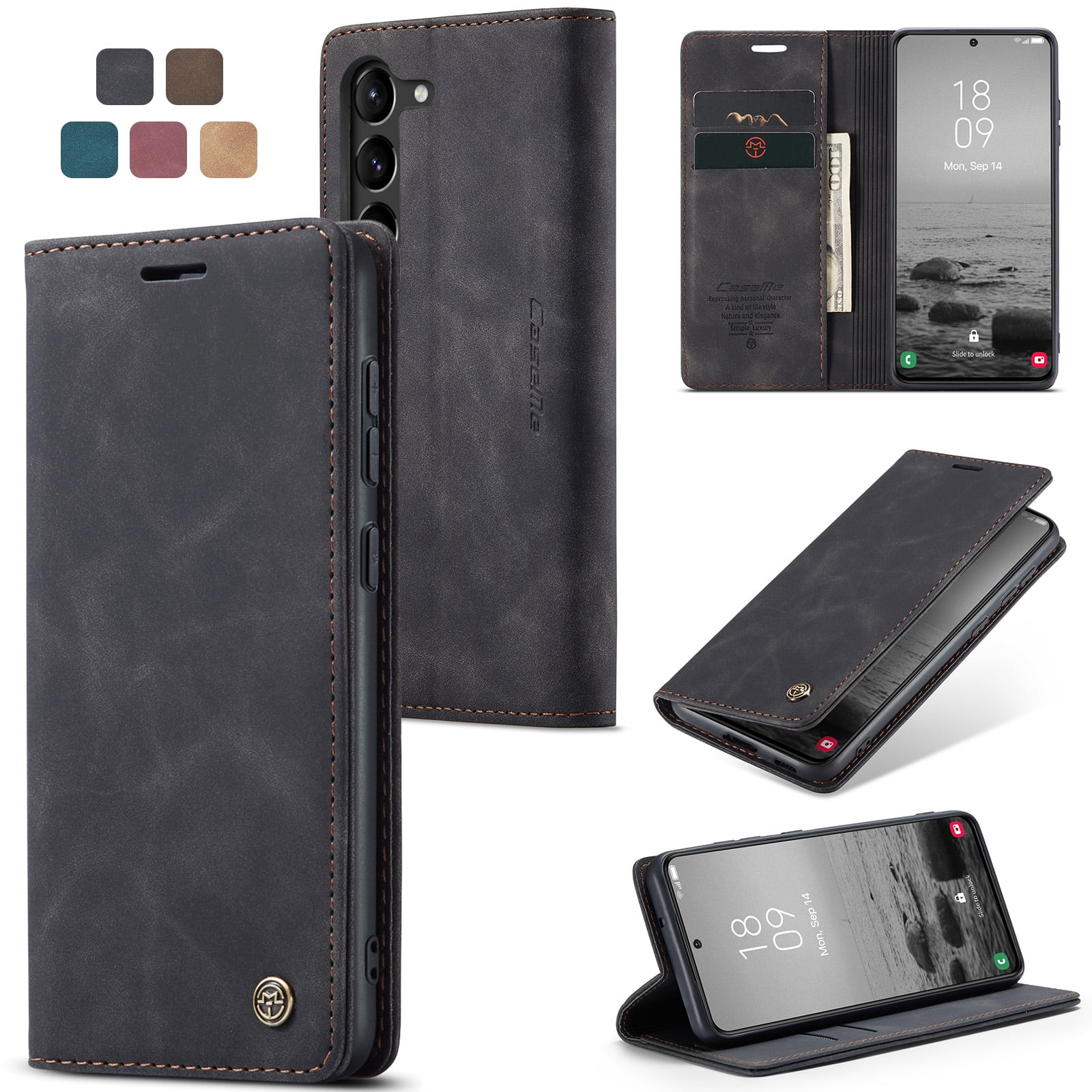 Feishell Wallet Case for Galaxy S23 Plus 6.6 inch, PU Leather, Magnetic ...