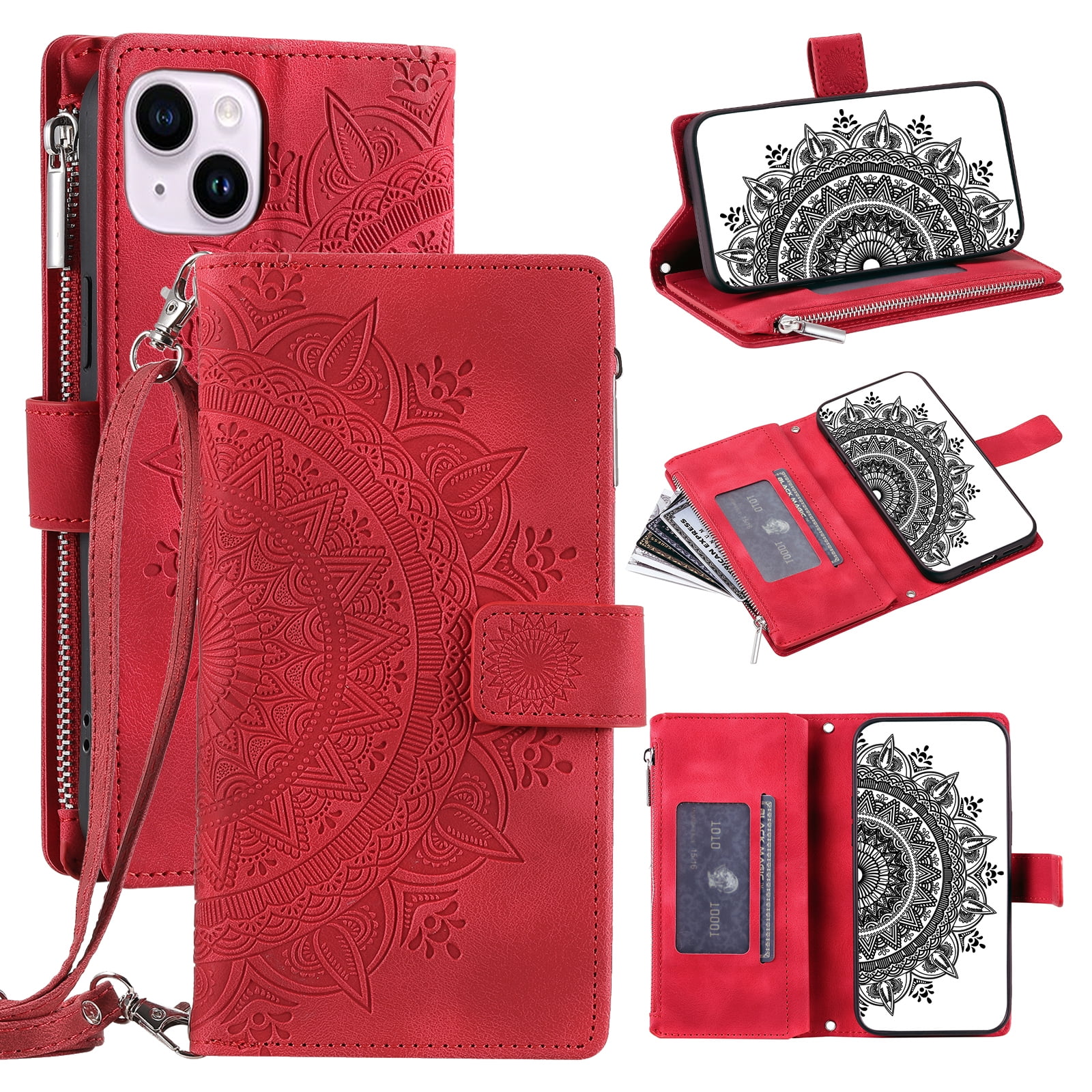 Feishell Zipper Wallet Case for iPhone 13,for Women Men,Stylish ...