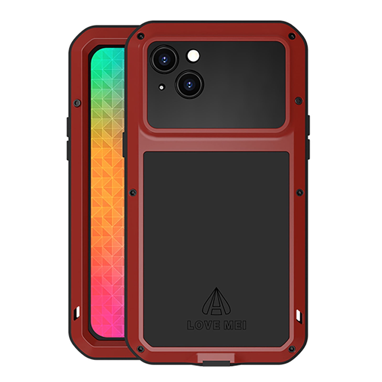 Feishell iPhone 13 Metal Bumper Silicone Case with Stand Hybrid ...